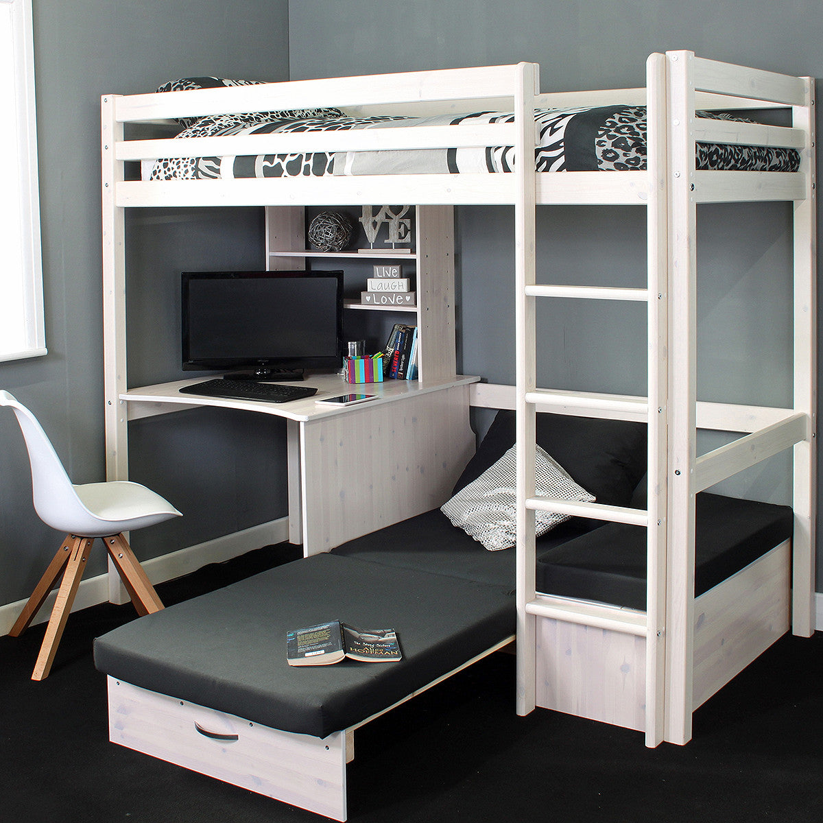 Single bed with desk attached store